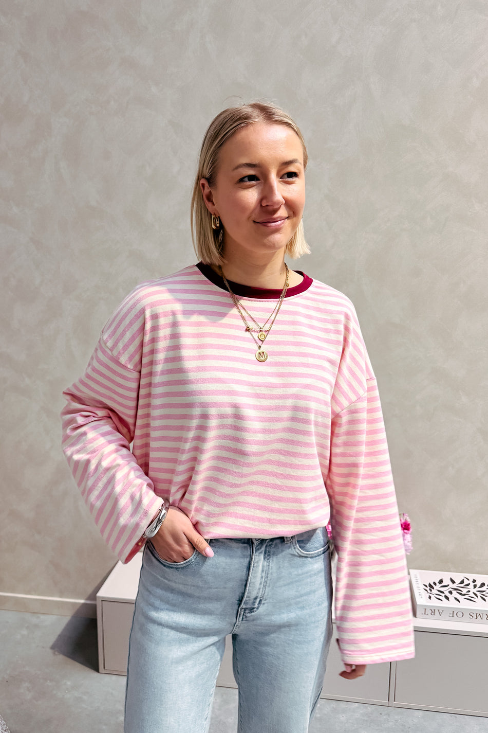 TOOS STRIPED LONGSLEEVE - ROSE/CREAM – By Lenz