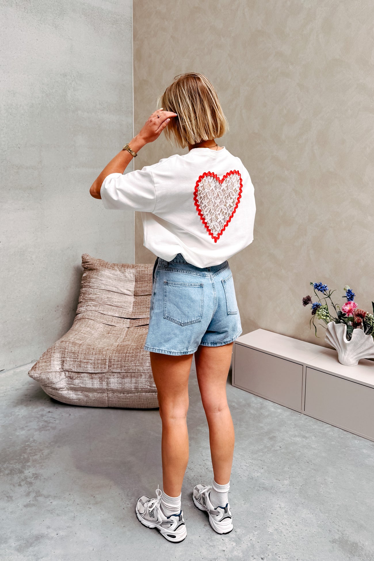 SWEETHEART LACE TEE - WHITE – By Lenz