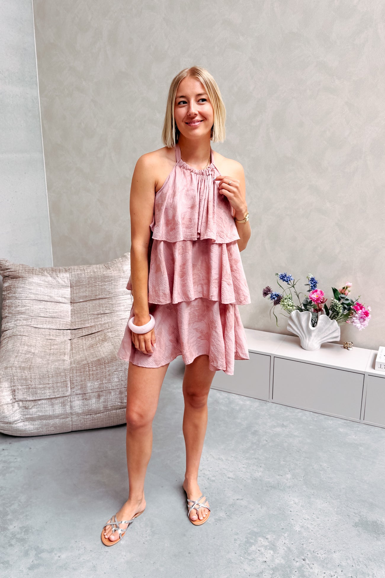 DUSTY ROSE FLORAL DRESS – By Lenz